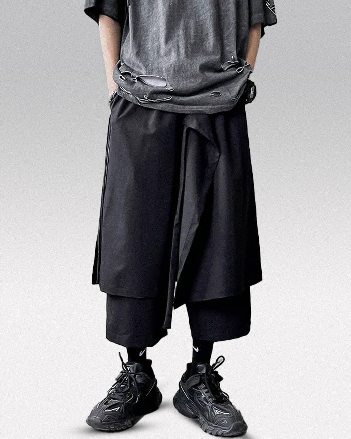 Black japanese hakama pants "Sabae" - TECHWEAR STORM™