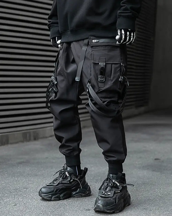 Black Pants With Straps ’shunsui’ - TECHWEAR STORM™