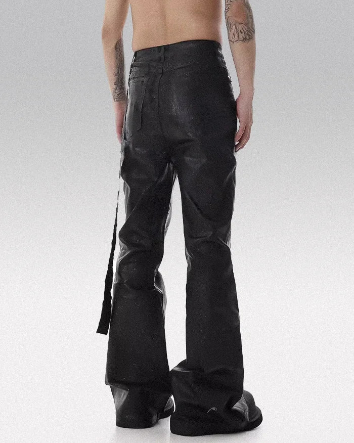 Black wax coated jeans "Wasaki" - TECHWEAR STORM™