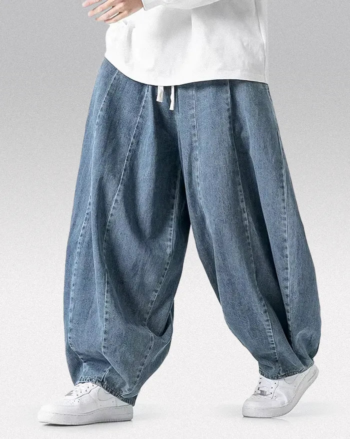 Denim harem pants for men "Toyoba"