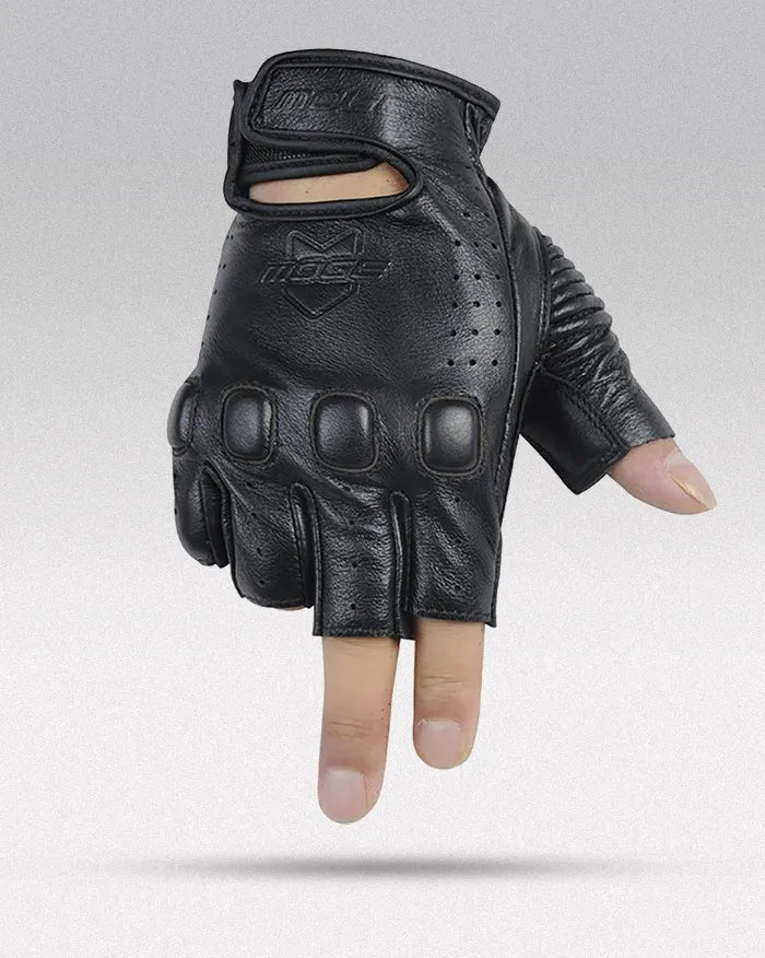 Leather Fingerless Gloves "Bukyo" - TECHWEAR STORM™