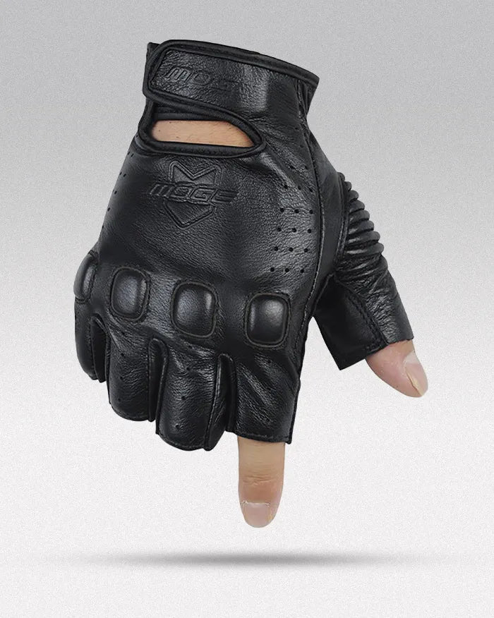 Leather Fingerless Gloves "Bukyo" - TECHWEAR STORM™
