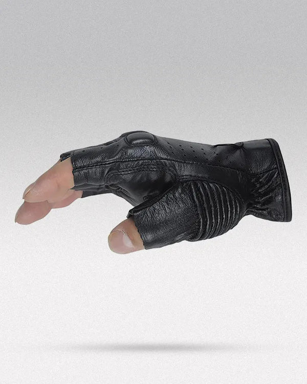 Leather Fingerless Gloves "Bukyo" - TECHWEAR STORM™